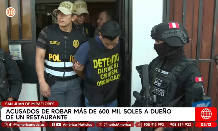 Acusados de robar más de S/ 600 mil a dueño de restaurante