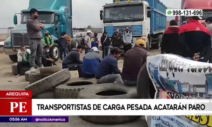 Arequipa: Transportistas de carga pesada acatan paro