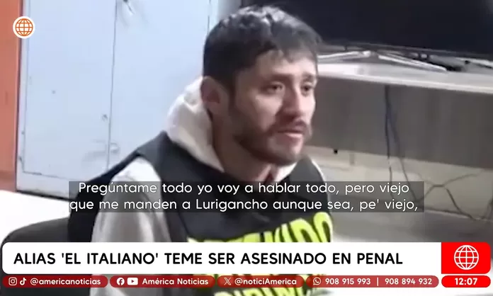 Caso Paul Flores: Alias El italiano teme morir en penal