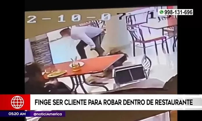 Ate: Finge ser cliente para robar dentro de restaurante