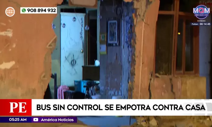 Ventanilla: Bus sin control se empotra contra casa