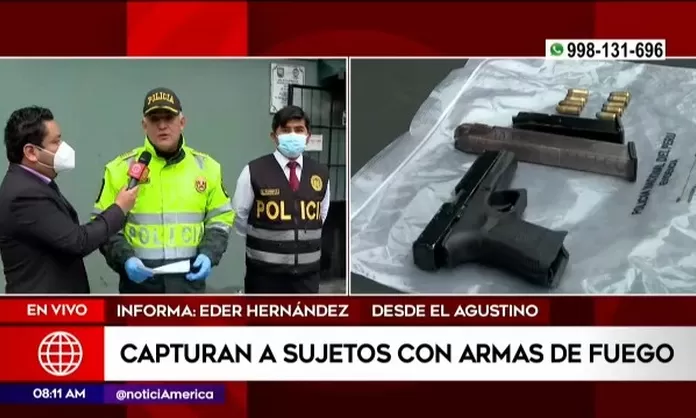 Capturan a sujetos con armas de fuego