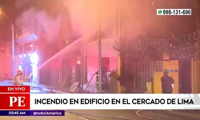 Cercado de Lima: Sujetos detenidos por provocar incendio en edificio