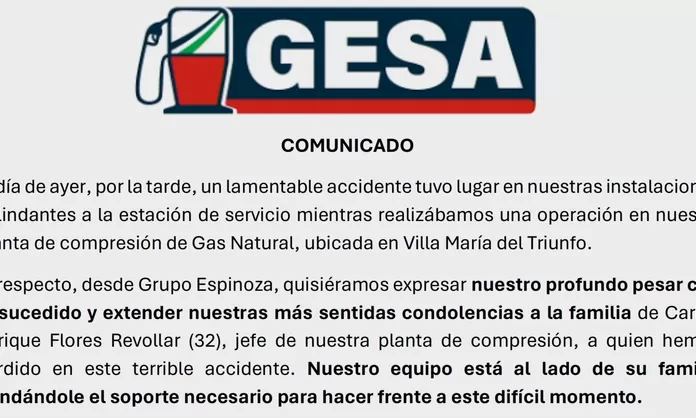 Empresa de Grifo Gesa se hará cargo de los daños