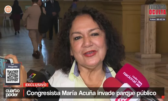 Congresista María Acuña invade parque público