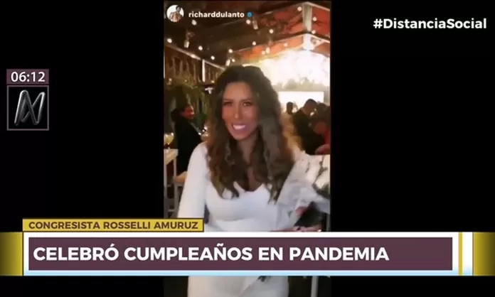Congresista Roselli Amuruz celebró cumpleaños en pandemia