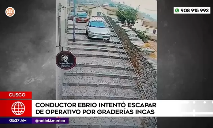 Cusco: Chofer ebrio intentó escapar por graderías incas