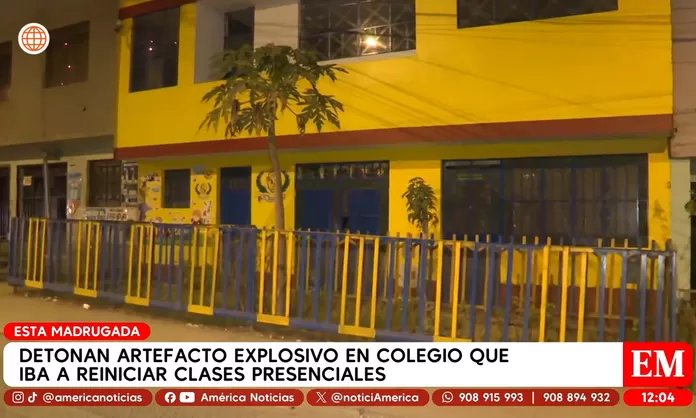 SJL: Detonan explosivo en colegio que iba a volver a clases