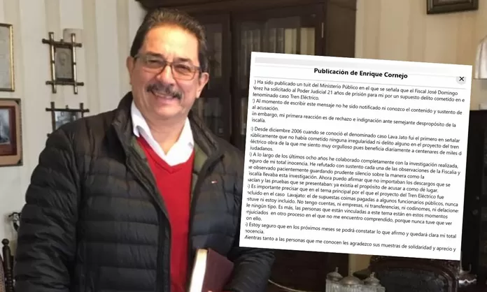Exministro Cornejo arremete contra Fiscalía