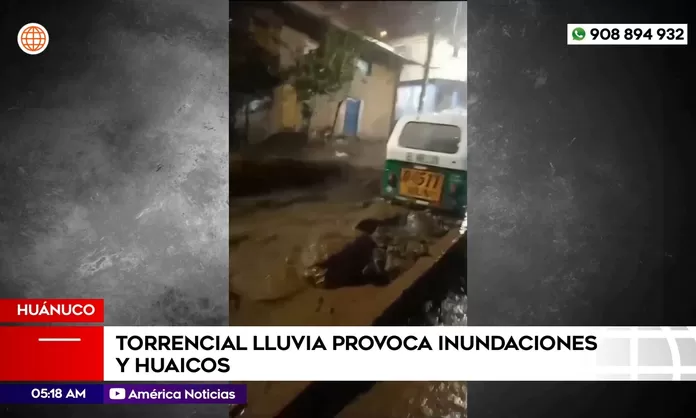 Huánuco: Torrencial lluvia provoca inundaciones y huaicos