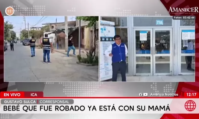Bebé raptado en hospital de Ica fue devuelto sano a su madre