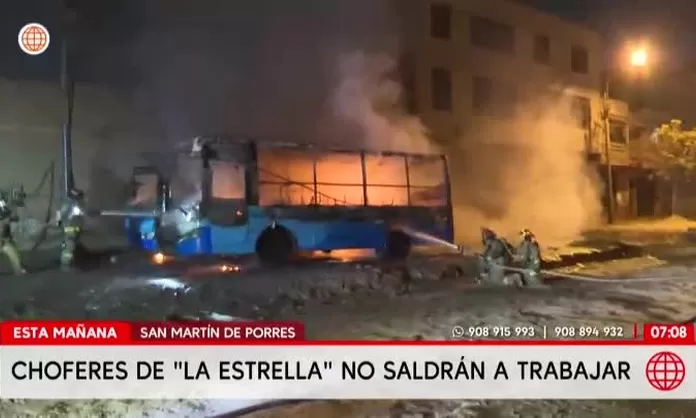 Callao: Queman buses tras amenazas a empresa de transporte