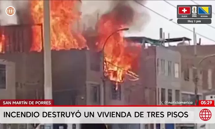 San Martín de Porres: Incendio destruye casa