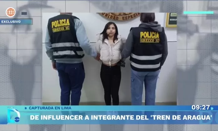 Capturan en Lima a influencer del Tren de Aragua buscada