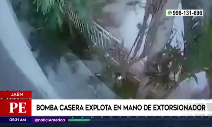 Jaén: Bomba casera explotó en mano de extorsionador