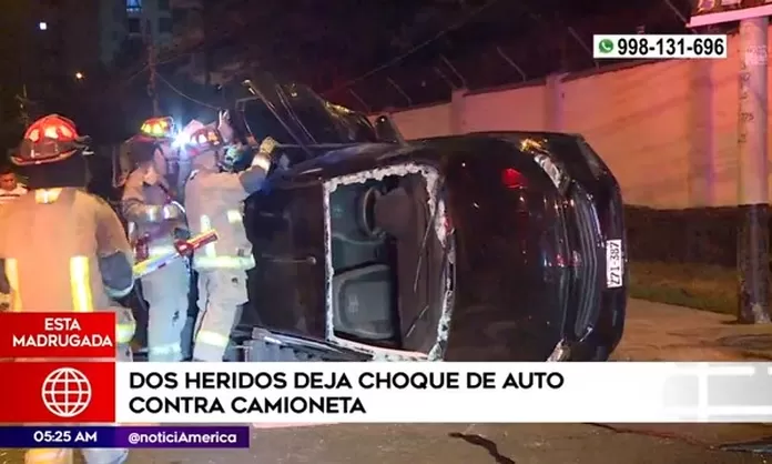 Jesús María: Dos personas quedaron atrapadas en su auto tras choque con ...
