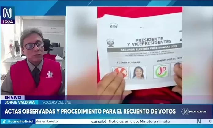 JNE explicó que el recuento de votos solo procede en actas observadas y ...