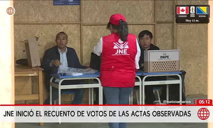 JNE inició recuento de actas observadas
