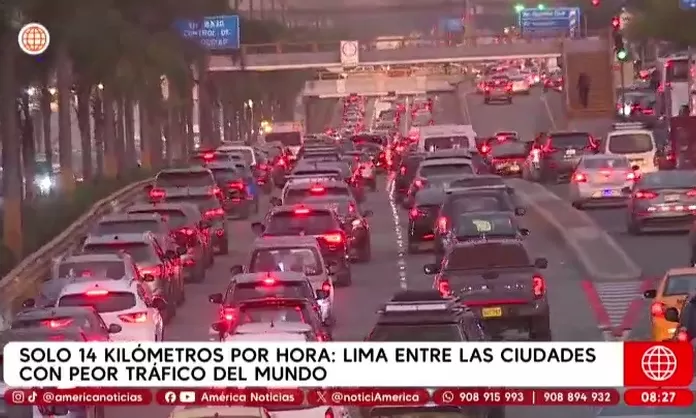 Tráfico en Lima: Solo 14 km/h de velocidad promedio en 2025