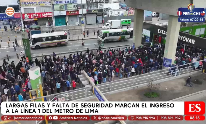Metro de Lima: usuarios sufren por los robos y largas colas
