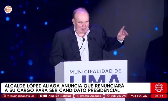 López Aliaga será candidato presidencial y deja la alcaldía