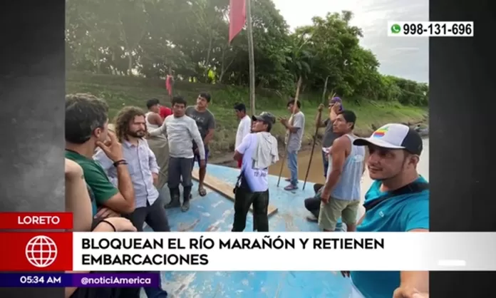 Loreto: Bloquean río Marañón y retienen embarcaciones - América Noticias