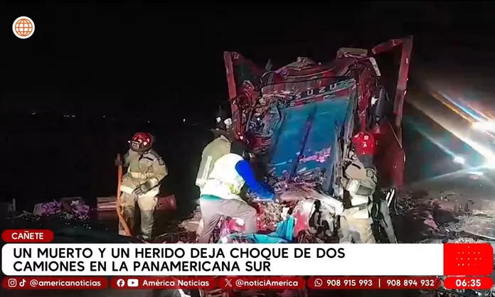 Panamericana Sur: Un muerto tras choque de camiones