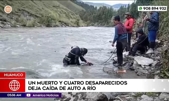 Huánuco: Un muerto deja caída de auto a río