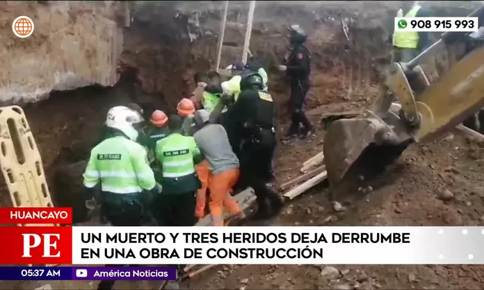 Huancayo: Un muerto tras derrumbe en obra de construcción