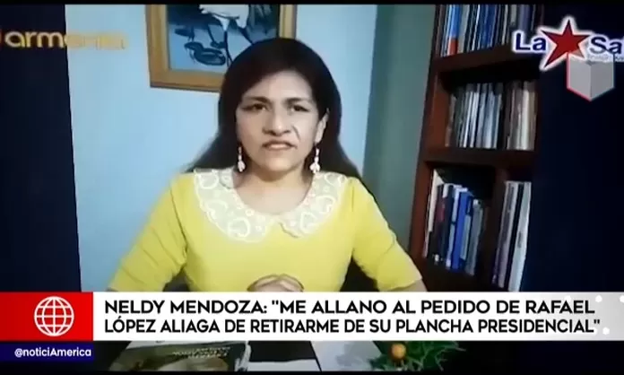Neldy Mendoza: "Me allano al pedido de Rafael López Aliaga de retirarme ...