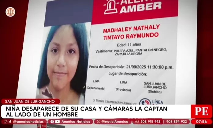 Niña desaparecida en SJL tras cita por WhatsApp