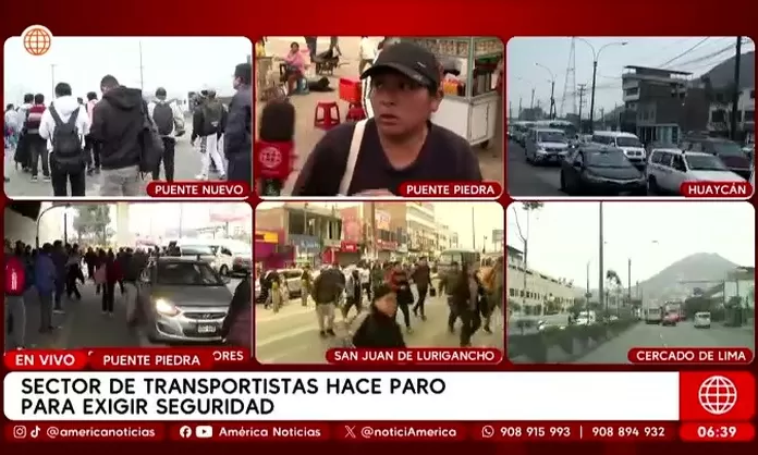 Paro de transporte en Lima dejó sin buses a miles hoy