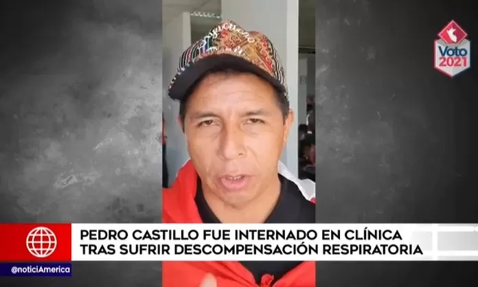 Pedro Castillo fue internado en una clínica tras sufrir una descompensación respiratoria