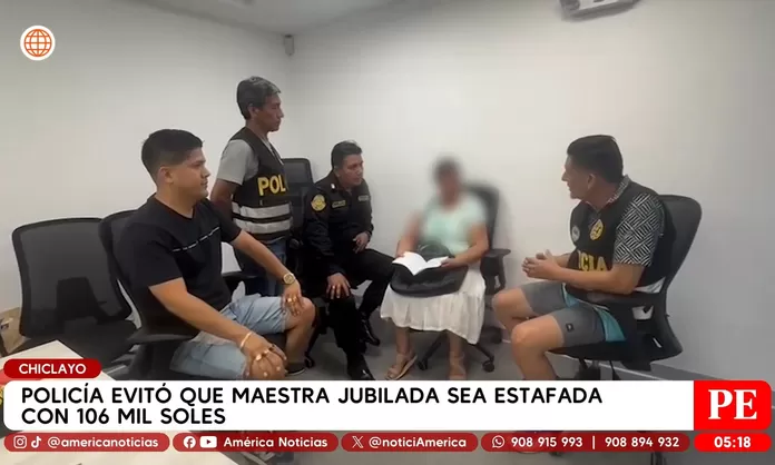 Chiclayo: Policía evitó que maestra jubilada sea estafada