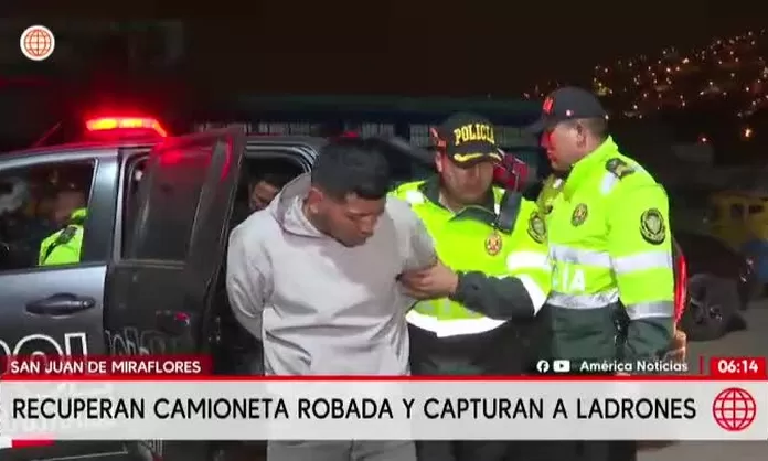 Recuperan camioneta robada y capturan a dos ladrones en SJM