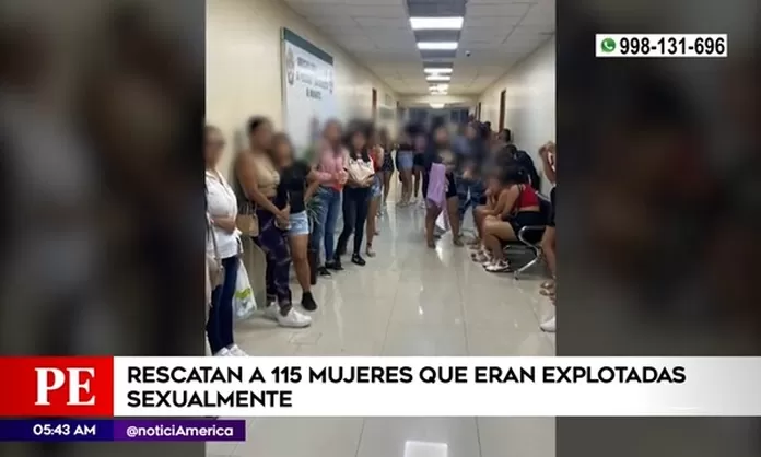Policía rescató a 115 mujeres que eran explotadas sexualmente