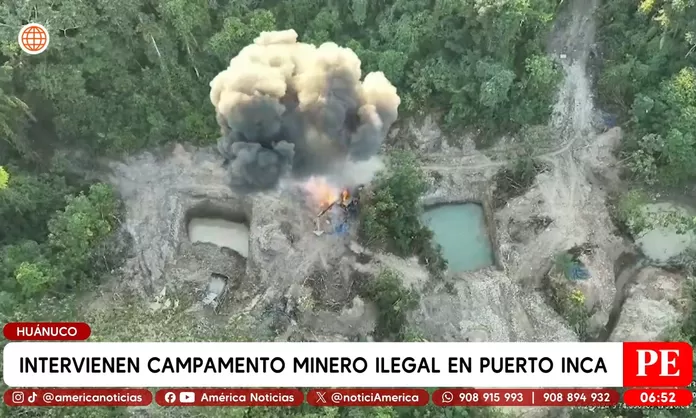 Huánuco: Intervienen minería ilegal que contaminaba río