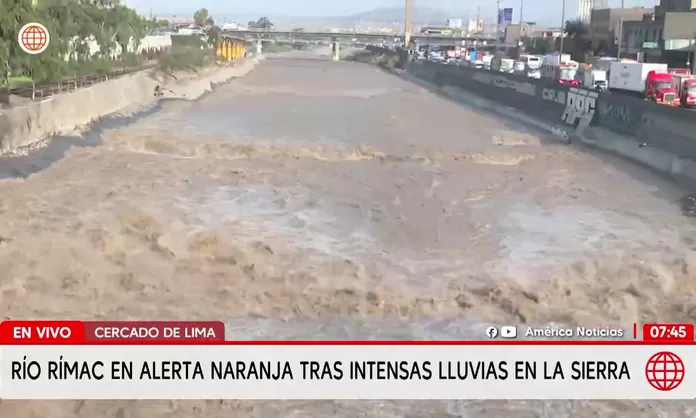 Río Rímac en alerta naranja por aumento de caudal