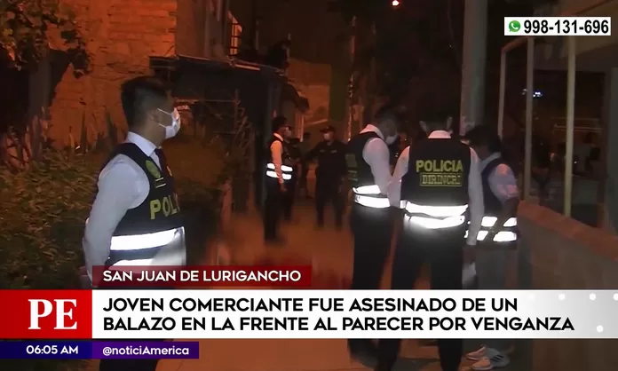 San Juan Del Lurigancho Asesinan A Balazos A Un Joven América Noticias