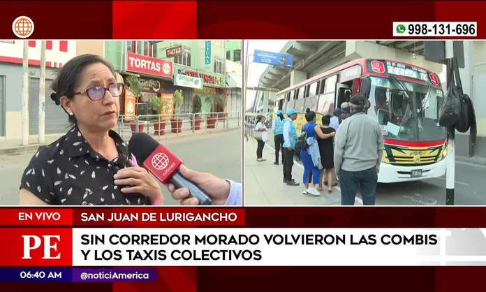 SJL: Sin Corredor Morado volvieron combis y colectivos