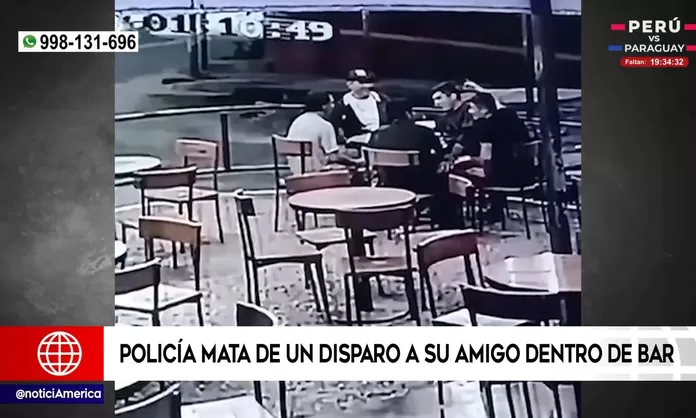 Tarapoto: Policía mata de un disparo a su amigo en un bar