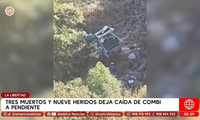 La Libertad: Tres muertos y nueve heridos en caída de combi