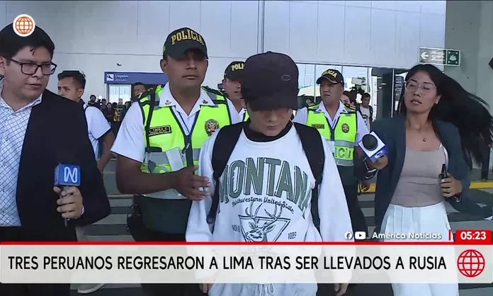 Tres peruanos retornan de Rusia tras escapar de guerra