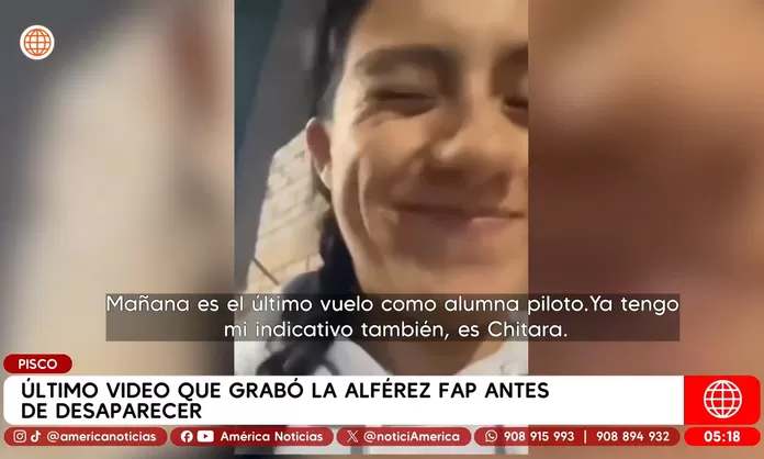 Piloto FAP desaparecida: Último video que grabó