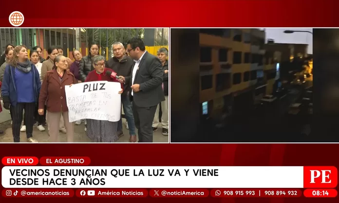 El Agustino: Vecinos reclaman a Plus por cortes de Luz