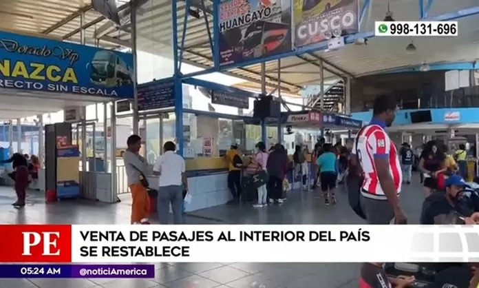 Venta de pasajes al interior del país se restableció