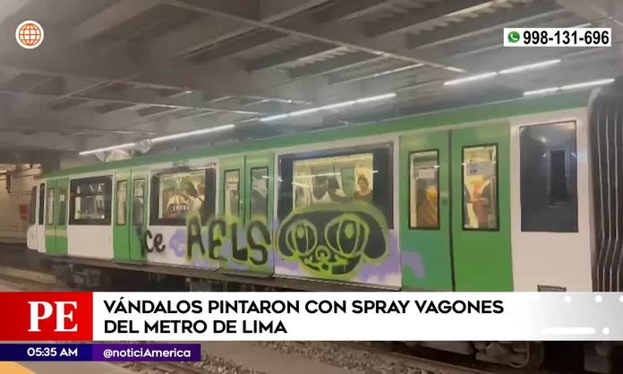 Metro de Lima: Vándalos pintaron vagones con spray