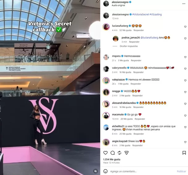 Alessia Rovegno revela audición para Victoria's Secret