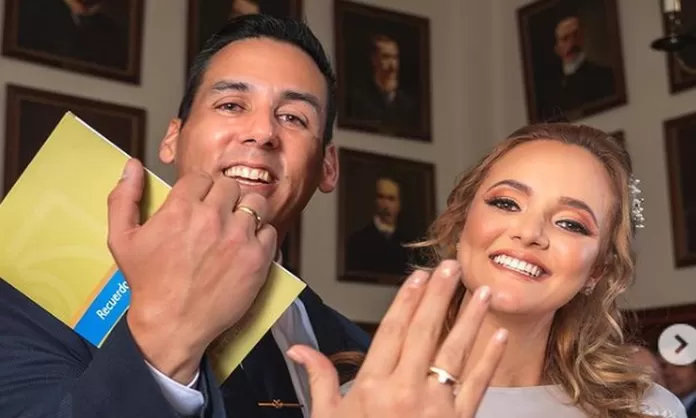 Carla Tello se casó por civil en ceremonia privada con Emilio Huaco