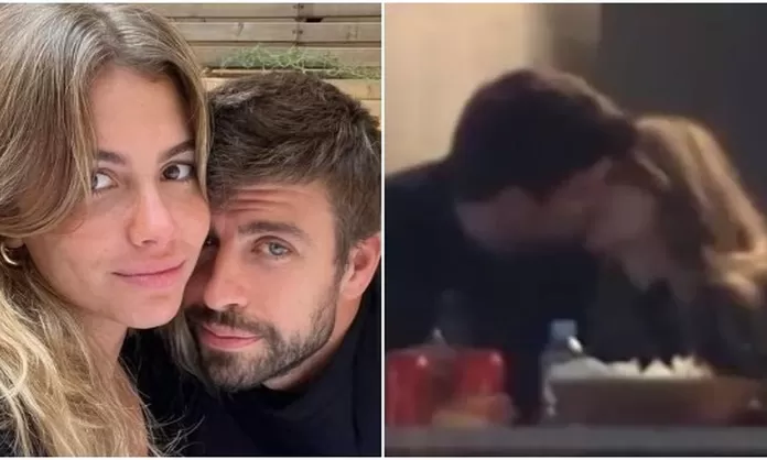 Gerard Piqué y Clara Chía se dieron apasionados besos en un estadio